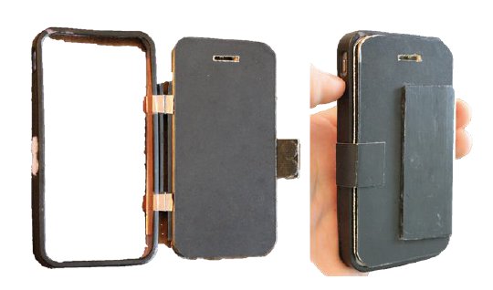 Michael's self-constructed mobile phone cover, with electromagnetic ...