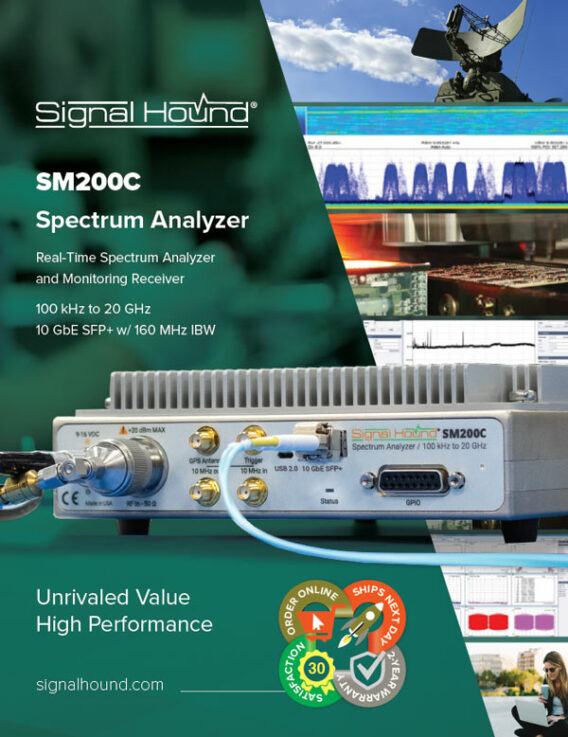 SM200C — 20 GHz Real-time Spectrum Analyzer with 10GbE | Signal Hound