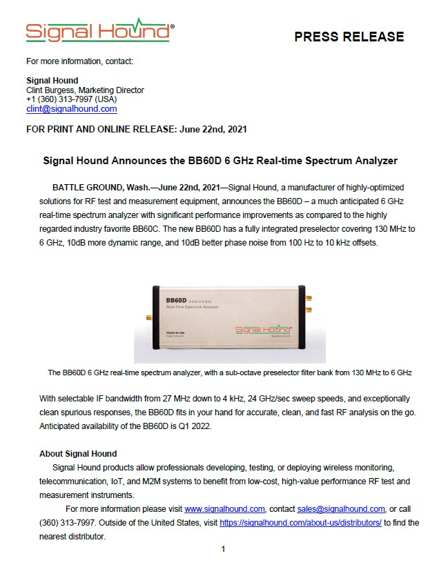 ss-60d-press-release | Signal Hound