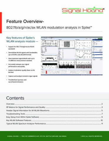 FeatureOverview-WLAN-AnalysisWithSpike-221021 | Signal Hound